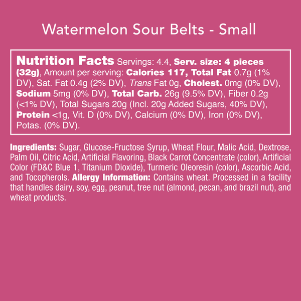 WATERMELON SOUR BELTS - Virtuous G